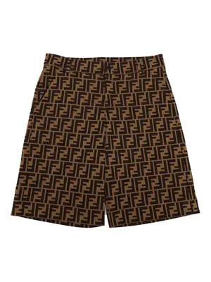 FENDI JR Ff Monogram Jersey Bermuda