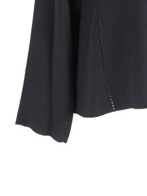FORTE_FORTE Embroidered Long Sleeve Matte Satin Top