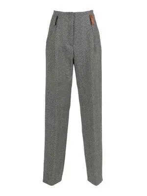 FORTE_FORTE Vita Alta Chevron Lana Trousers
