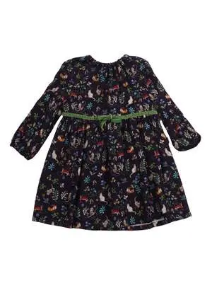 IL GUFO Floral Long Sleeve Dress - Blu