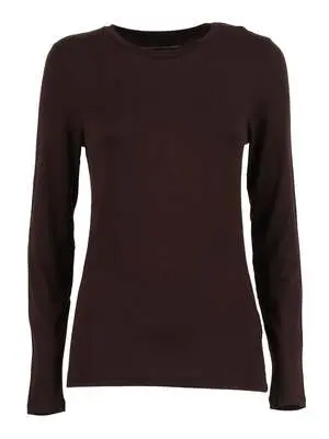 Majestic Filatures Ally Col Rond M. Longues T-shirt - Red