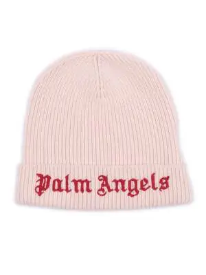 Palm Angels Logo Knit Beanie - Red