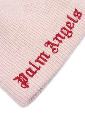 Palm Angels Logo Knit Beanie - Red