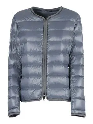 FAY Piuma Light Jacket With Grosgrain And Chain Detailing - Blu