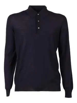 Fedeli Knitted Long Sleeve Polo Shirt
