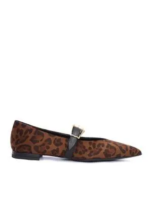 SERGIO LEVANTESI Venere56 Leopard Print Velvet Mary Jane - Red