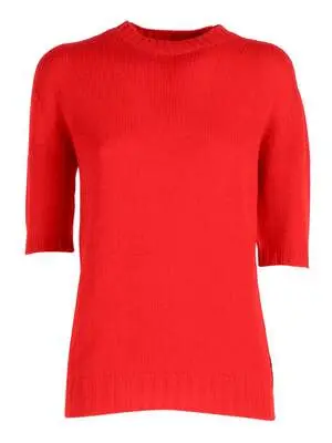 Fabiana Filippi Cashmere Gauze Short Sleeve Top