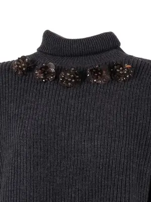 P.a.r.o.s.h High Neck Knit Top With Embroidery