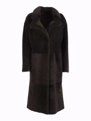 DIEGO M Nappa Leather Coat With Laser-cut Inserts
