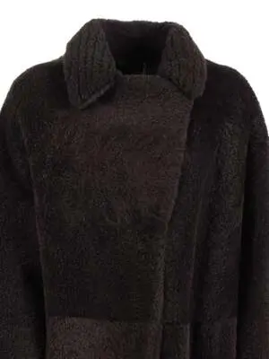 DIEGO M Nappa Leather Coat With Laser-cut Inserts