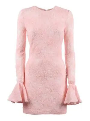 ROTATE BY BIRGER CHRISTENSEN Mesh Frill Mini Dress - Red