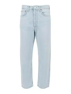 AGOLDE 90's Crop Mid Rise Loose Fit Jeans - Blu