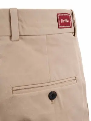 DR�LE DE MONSIEUR Cropped Pleated Cotton Trousers