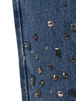 7 For All Mankind Calie Straight Ankle Jeans With Crystals And Studs