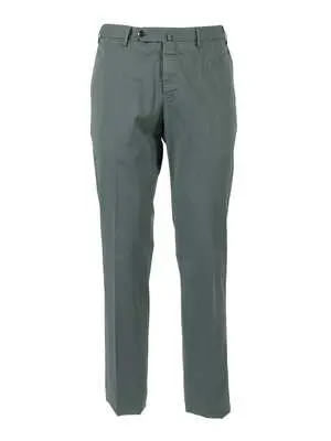PT TORINO Slim Flat Front Trousers - Green