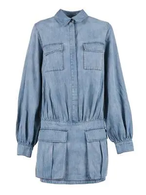 7 For All Mankind Utility Mini Dress - Blu