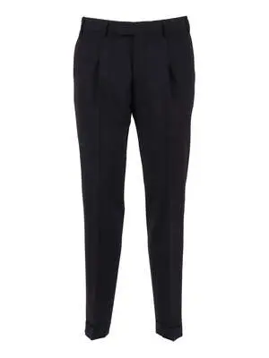 PT TORINO Pleated Trousers With Flap Pockets - Blu