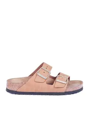 BIRKENSTOCK Arizona Sfb Nubuck Leather Sandals - Red