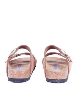 BIRKENSTOCK Arizona Sfb Nubuck Leather Sandals - Red