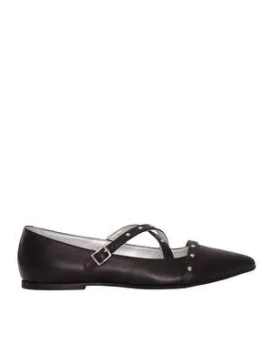 TWIN SET GIRL Leather Ballerinas
