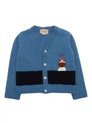 Gucci Long Sleeve Plain Knit Cardigan - Blu