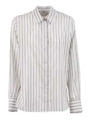 Peserico Striped Button-down Blouse - Red