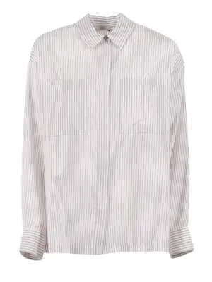 Peserico Striped Button-down Shirt - Red