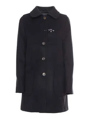 FAY Urban Coat With Baby Collar And Hook-and-eye Closure - Red