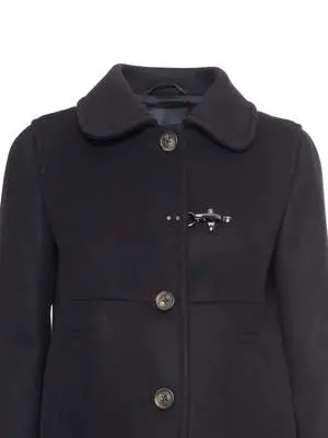 FAY Urban Coat With Baby Collar And Hook-and-eye Closure - Red
