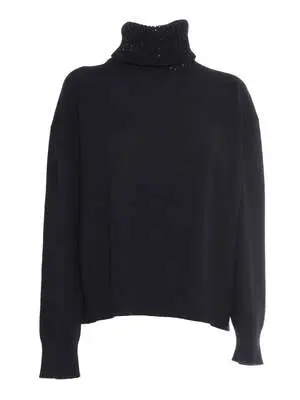 Fabiana Filippi Turtleneck Sweater With Sequin Collar - Red