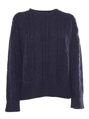 KANGRA Braided Crewneck Top - Blu