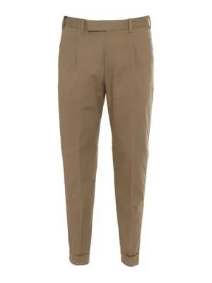 PT TORINO Pleated Trousers With Pocket Detail - Red
