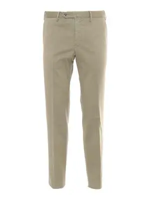 PT TORINO Slim Flat Front Trousers - Green