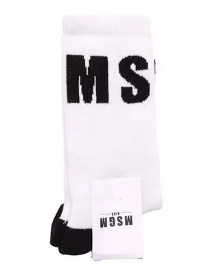 MSGM Ribbed Crew Socks - White