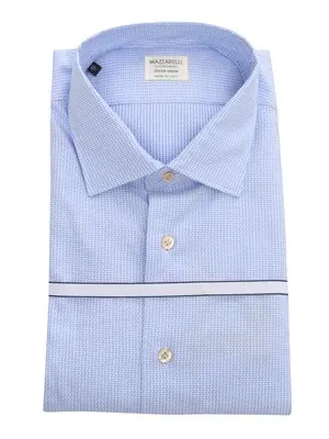 MAZZARELLI CAMICIE Geometric Print Cotton Shirt - Blue