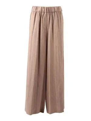 Peserico Striped Wide Leg Trousers - Red