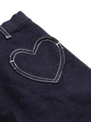 Monnalisa Denim Skirt With Heart Pockets