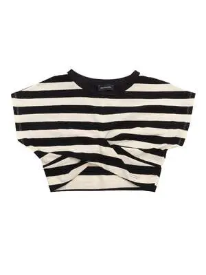 Monnalisa T-shirt Crop With Knot Detail