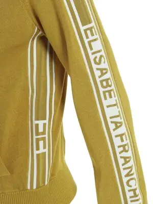 Elisabetta Franchi Tricot Top With Logo - Yellow