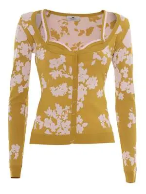 Elisabetta Franchi Tricot Knit Top - Yellow