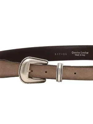 ALBERTO LUTI Suede Belt With Studded Detailing