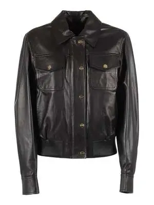 Max Mara Biada Leather Jacket - Red