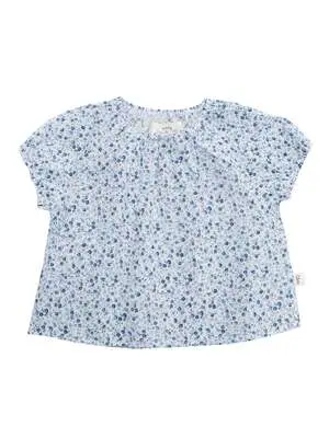 TEDDY & MINOU Floral Short Sleeve Shirt - Blue