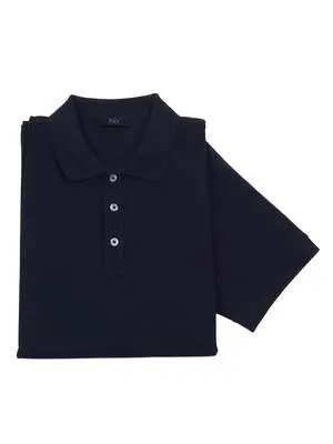 FAY Pique Stretch Polo - Blu