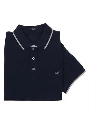 FAY Polo With Striped Details - Blu