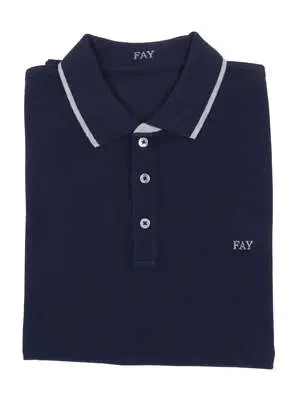FAY Polo With Striped Details - Blu