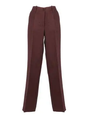 High-Waisted Wool Blend Pants