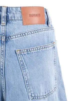 ROTATE BY BIRGER CHRISTENSEN Draped Barrel Leg Jeans - Blu
