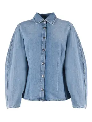 ROTATE BY BIRGER CHRISTENSEN Fitted Denim Shirt