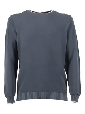 Fedeli Crew Neck Knitted Sweater - Blu
